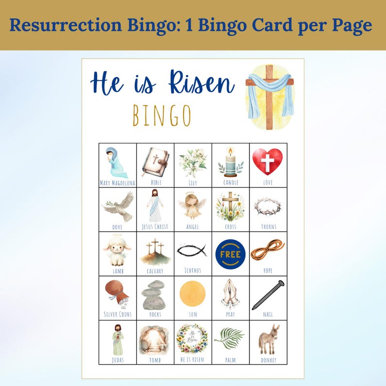 Resurrection Bingo, 30 Easter Bingo Cards, Religious Easter Story Bingo ...