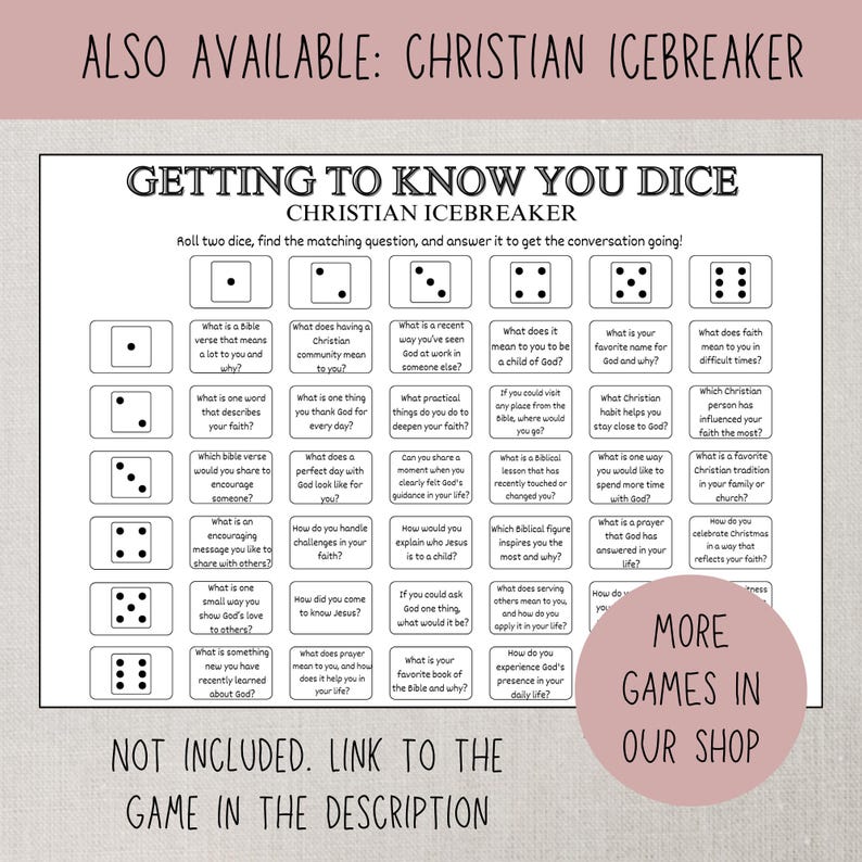 Womens Ministry Icebreaker Game, Fun Printable for Bible Study, Womens ...