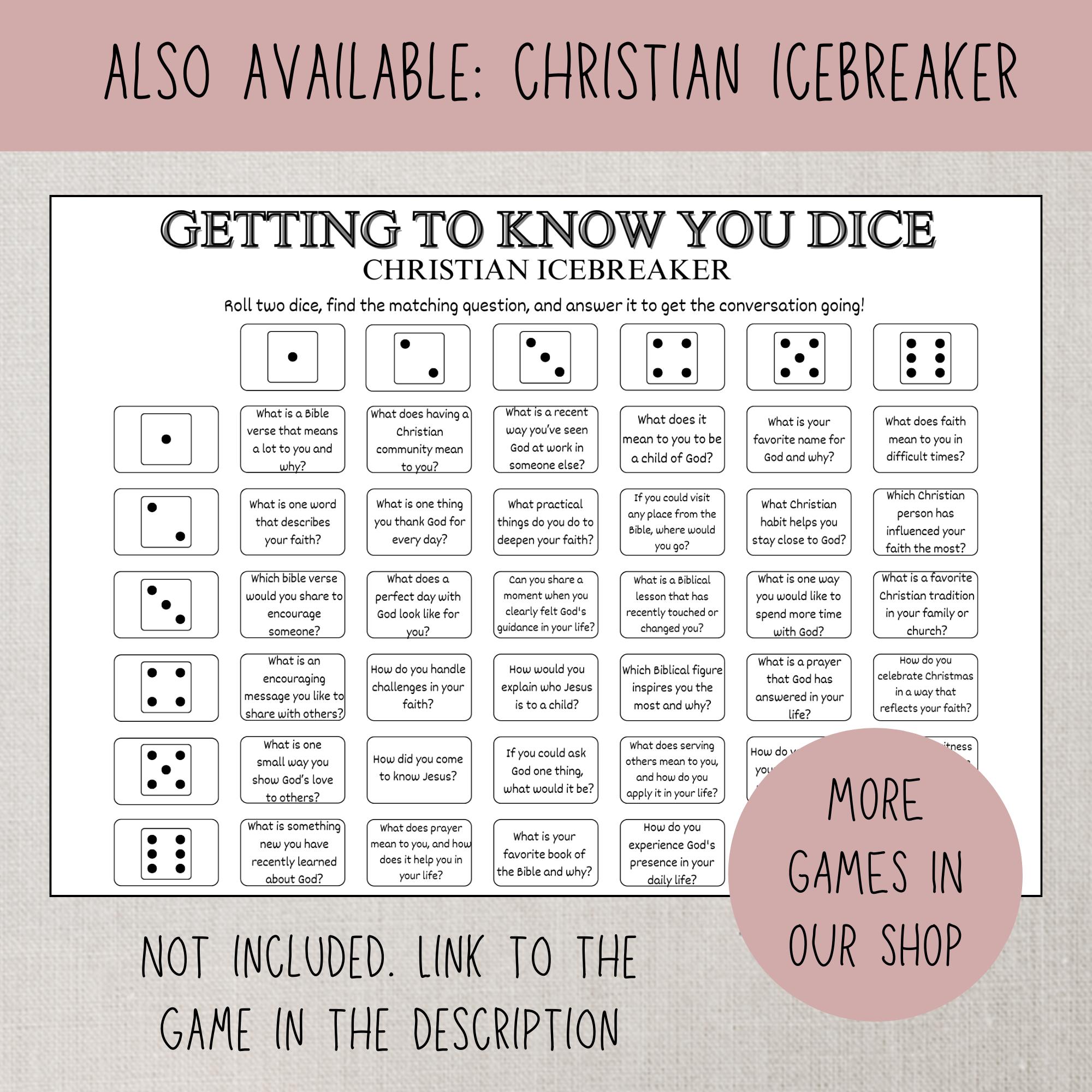 Womens Ministry Icebreaker Game, Fun Printable for Bible Study, Womens ...