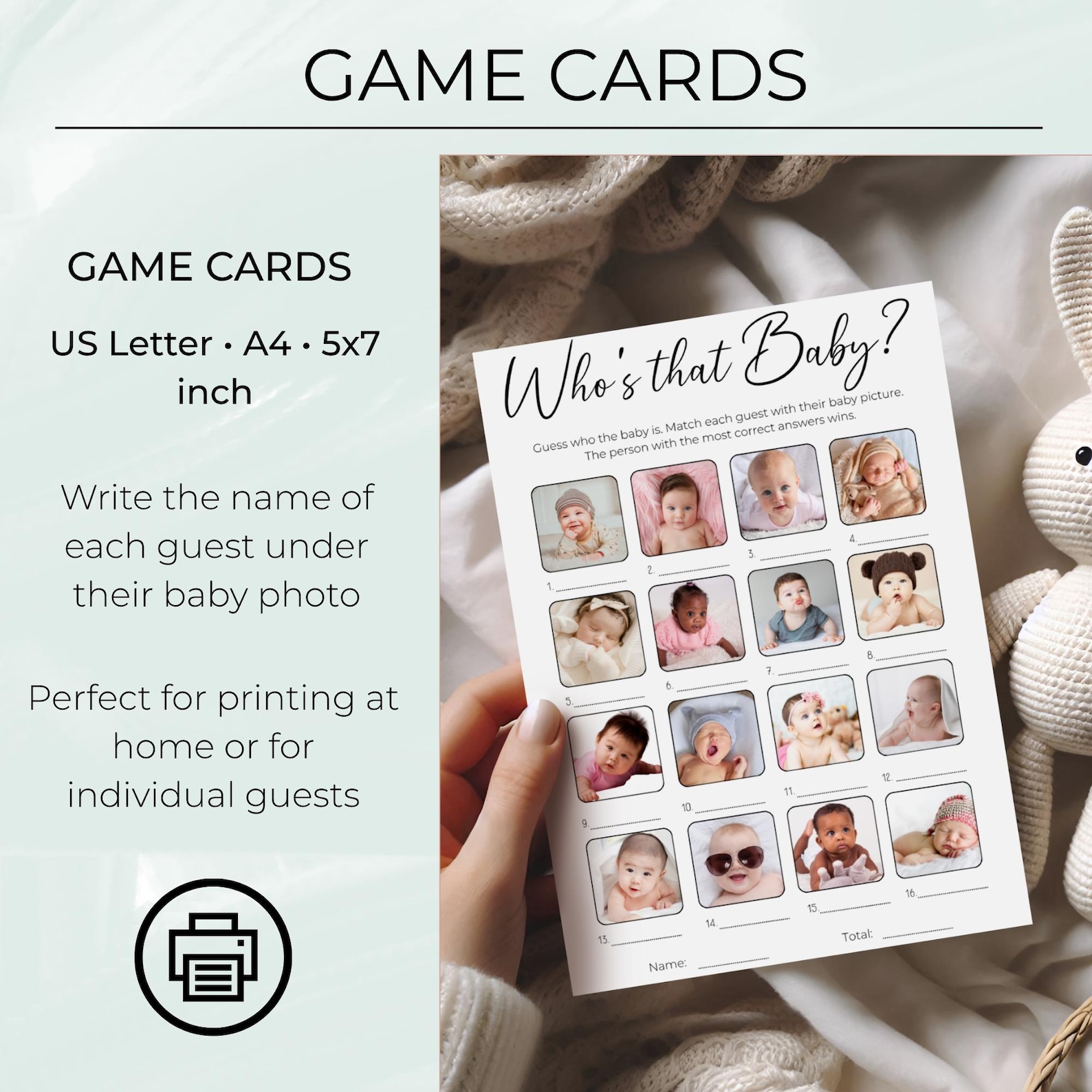 Who's That Baby Photo Game, Printable Guess Who Baby Shower Game ...