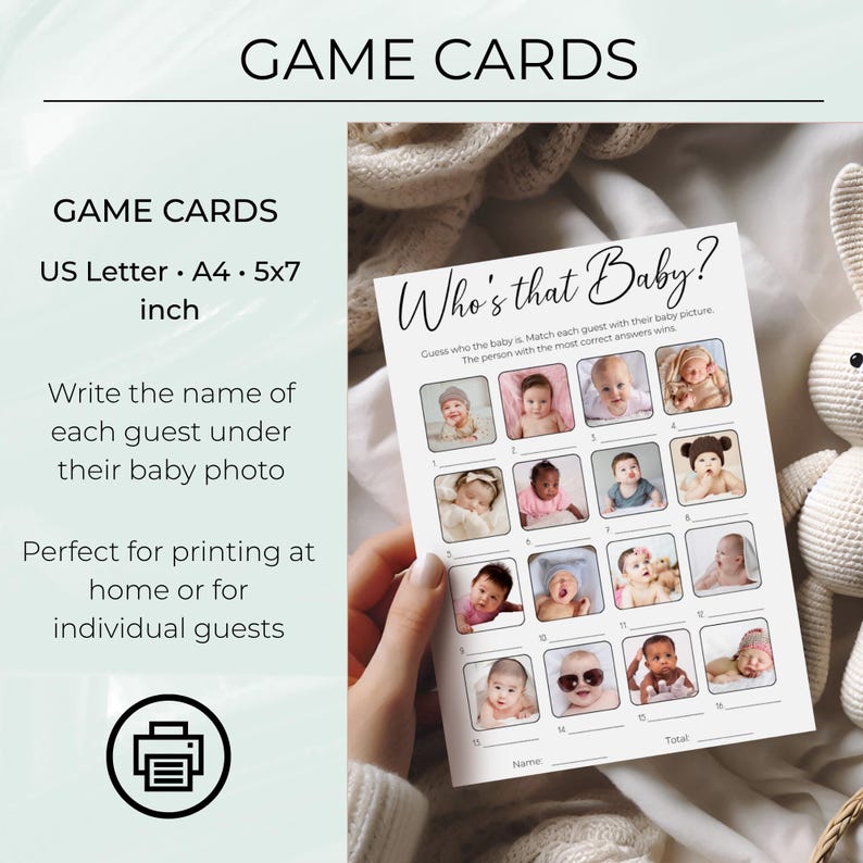Who's That Baby Photo Game, Printable Guess Who Baby Shower Game ...