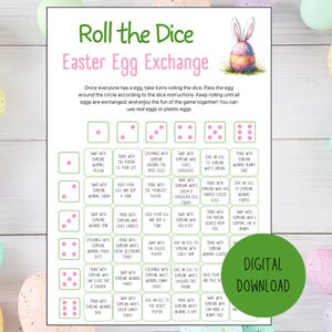 Easter Egg Exchange Dice Game, Printable Easter Game for Family Fun ...