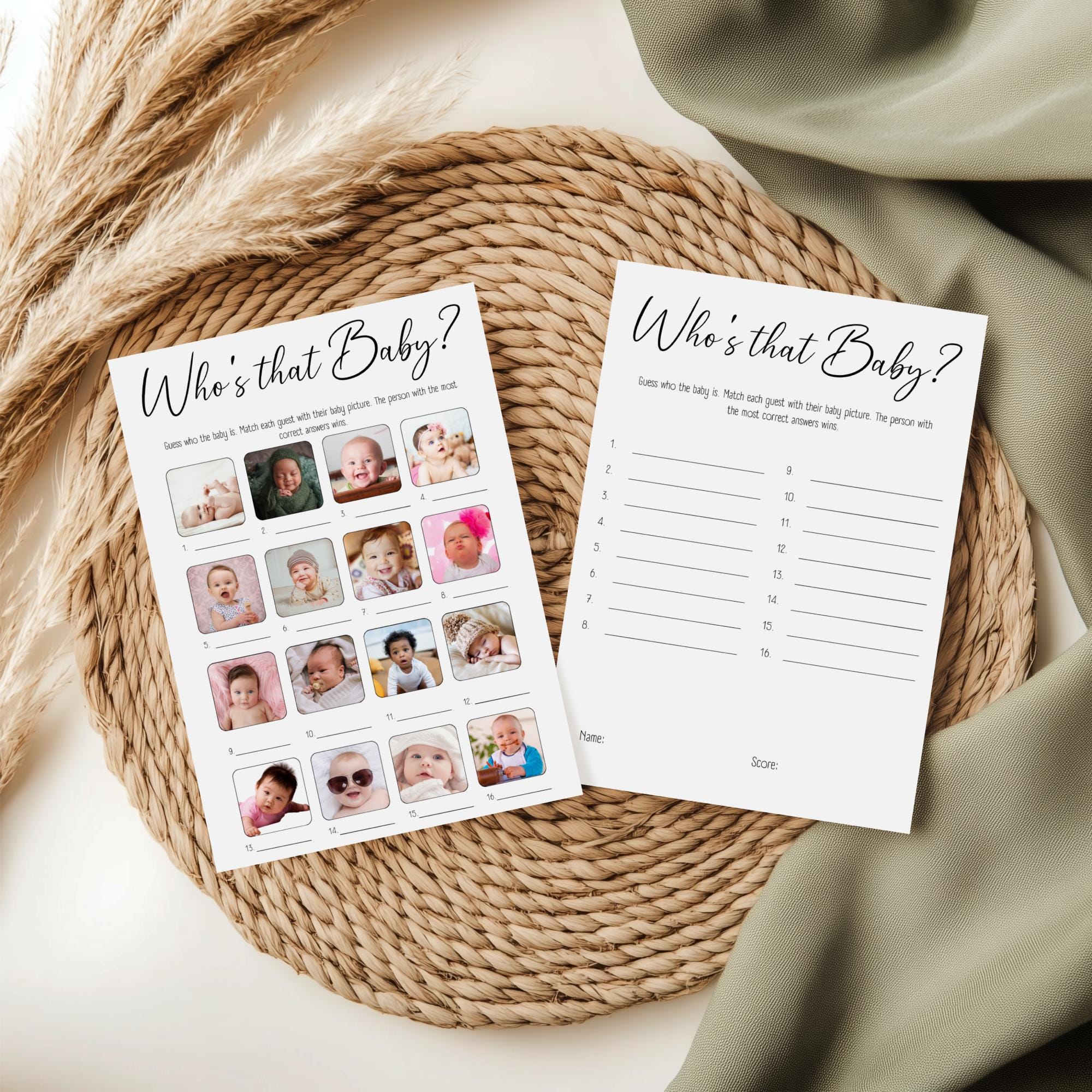Who's That Baby Photo Game, Printable Guess Who Baby Shower Game ...