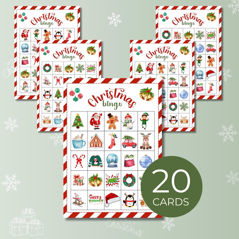 Christmas Bingo, Printable Fun Christmas Party Game, Xmas Family Games ...