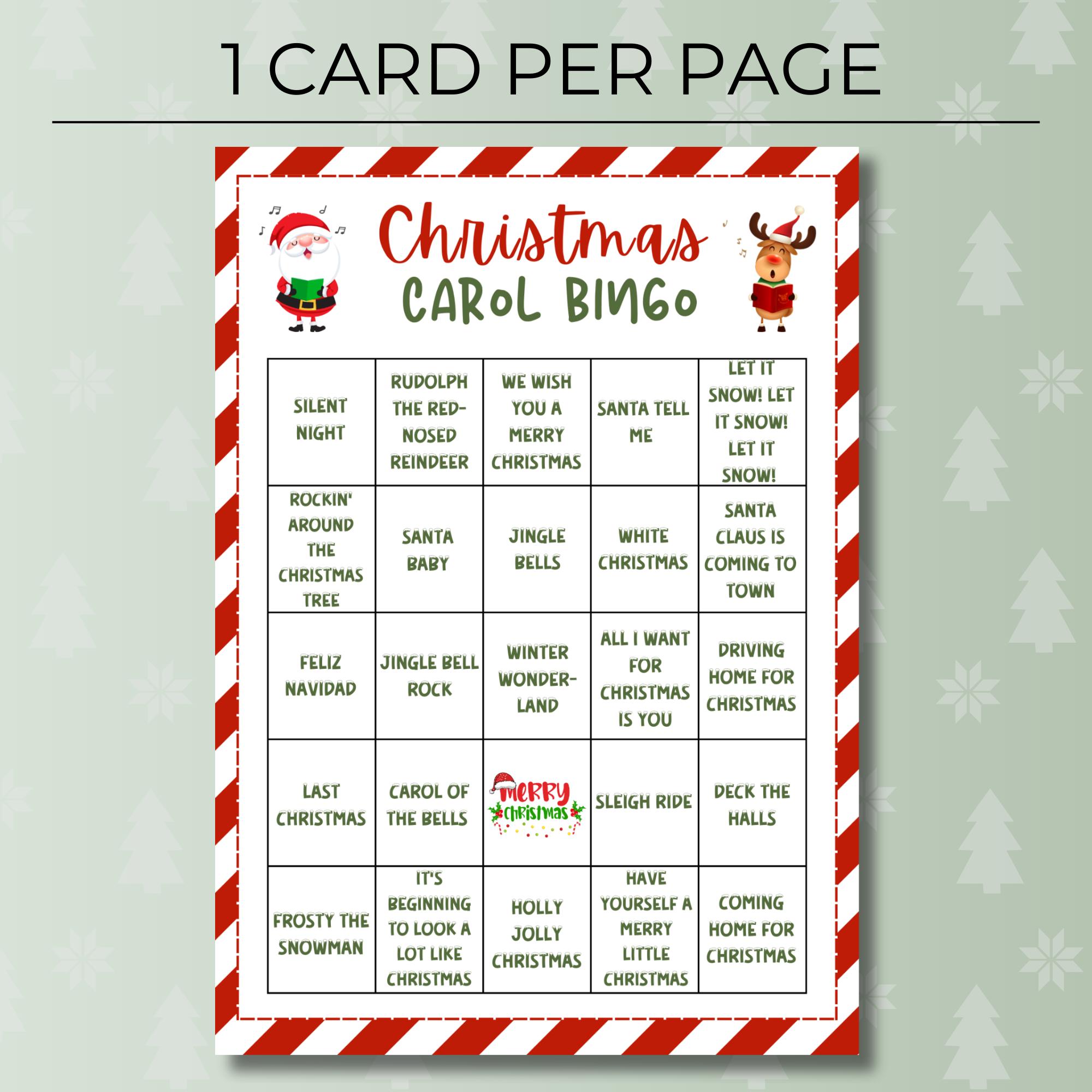 Christmas Carol Bingo, 20 Unique Printable Cards & Spotify Playlist ...