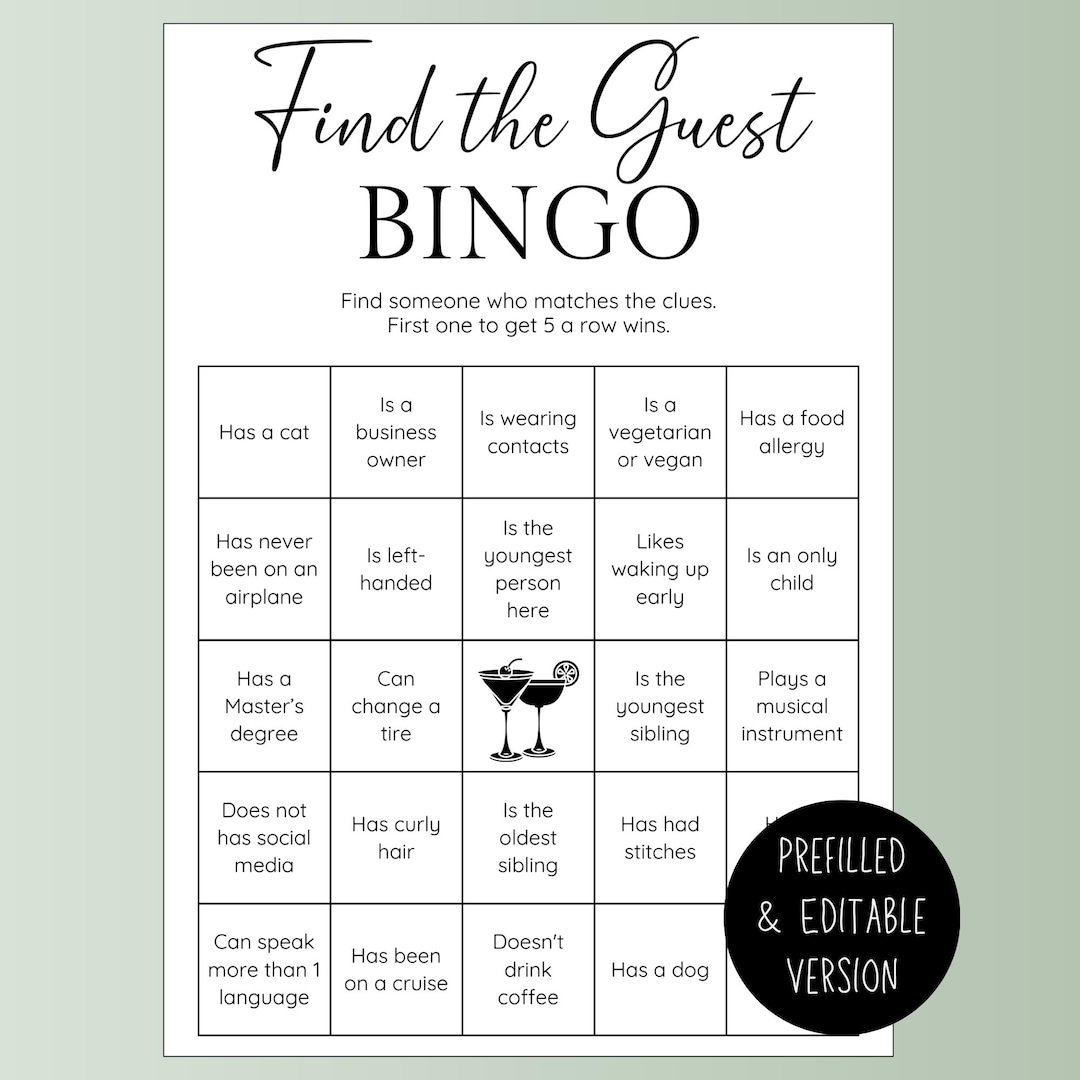 Get to Know You Bingo - Editable & Printable Ice Breaker, Mix and ...