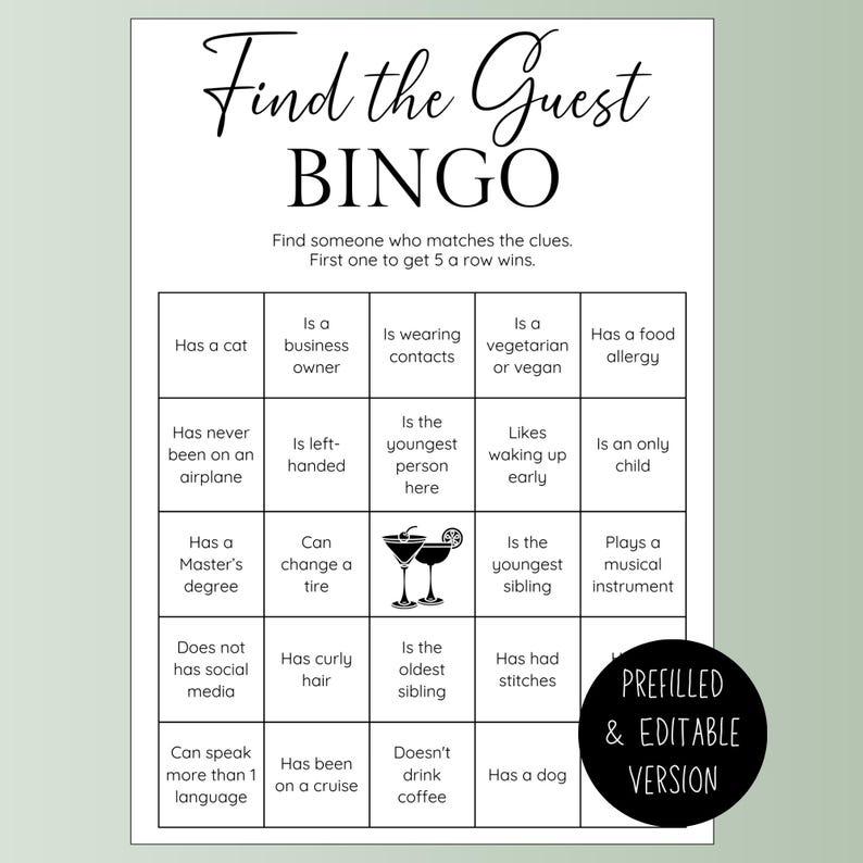 Get to Know You Bingo - Editable & Printable Ice Breaker, Mix and ...