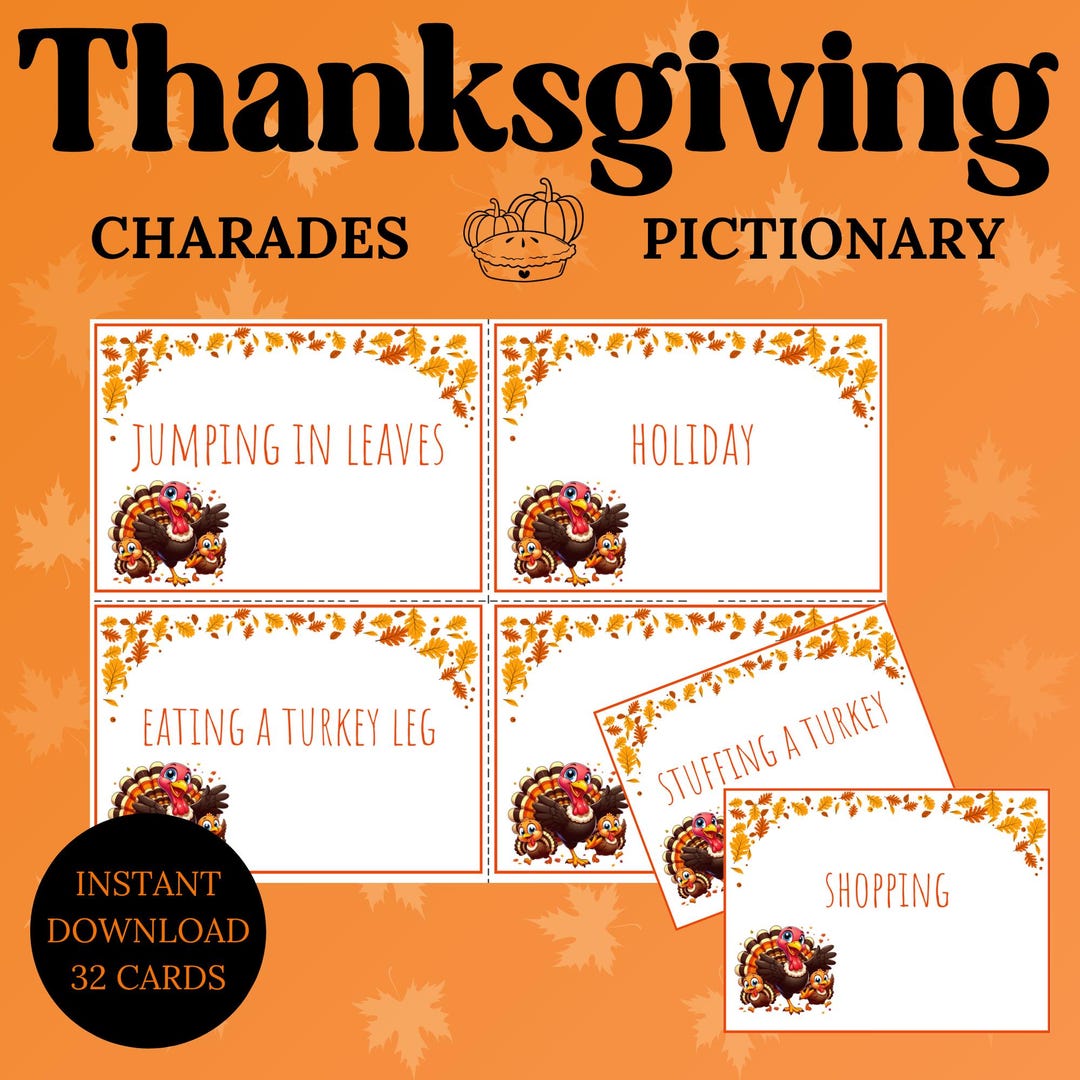 Thanksgiving Charades: A Fun Printable Game for Friendsgiving and ...