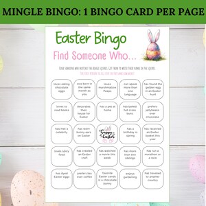 Easter Find the Guest Bingo, Printable Bingo Game, Fun Easter Activity ...