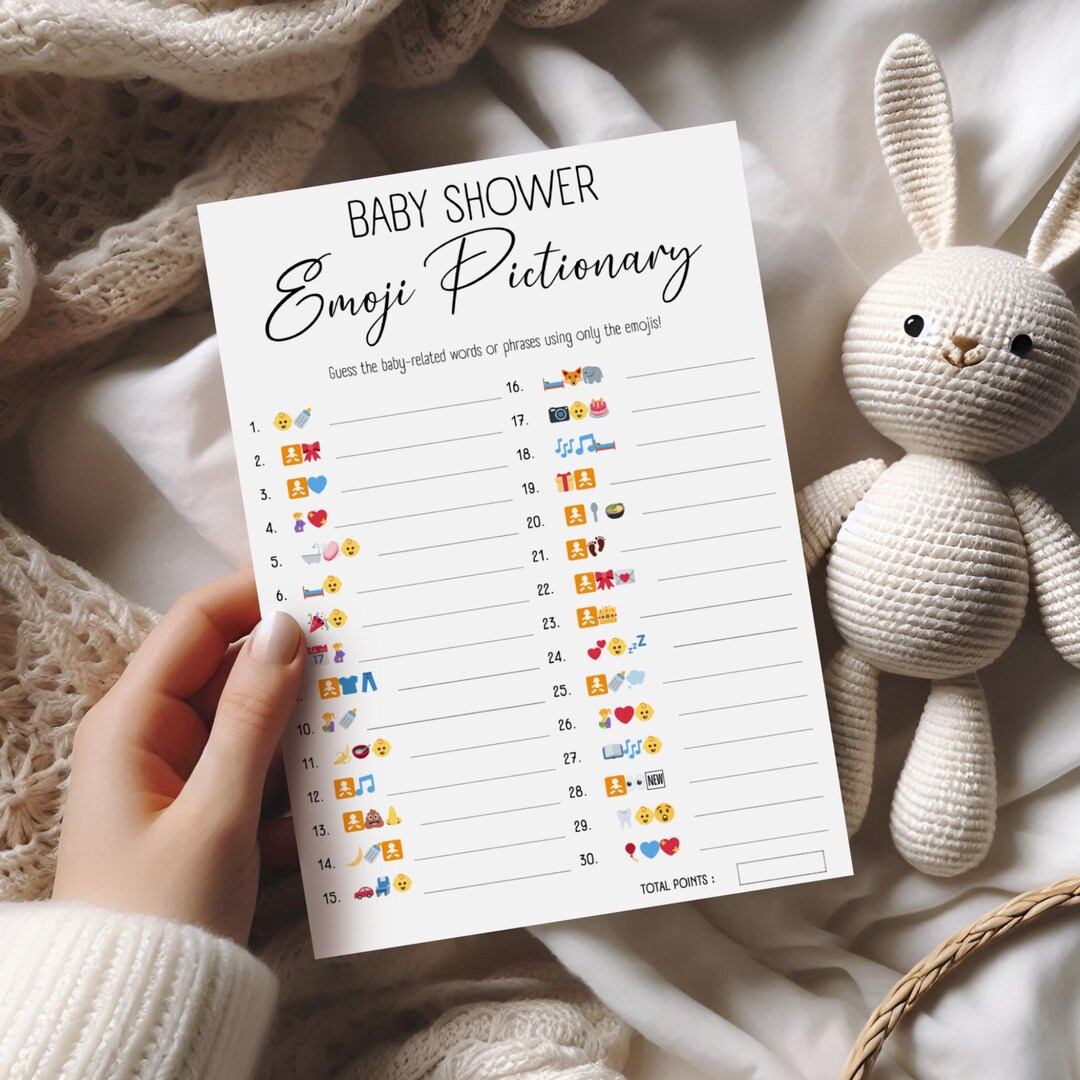 Baby Shower Emoji Game, Fun Emoji Baby Shower Game, Baby Emoji Game ...