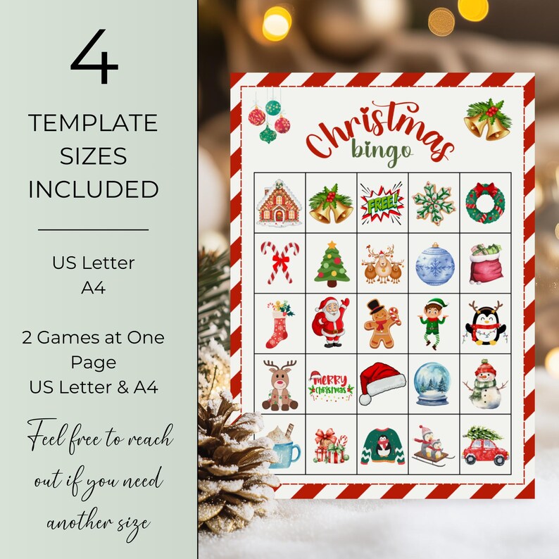 Christmas Bingo, Printable Fun Christmas Party Game, Xmas Family Games ...