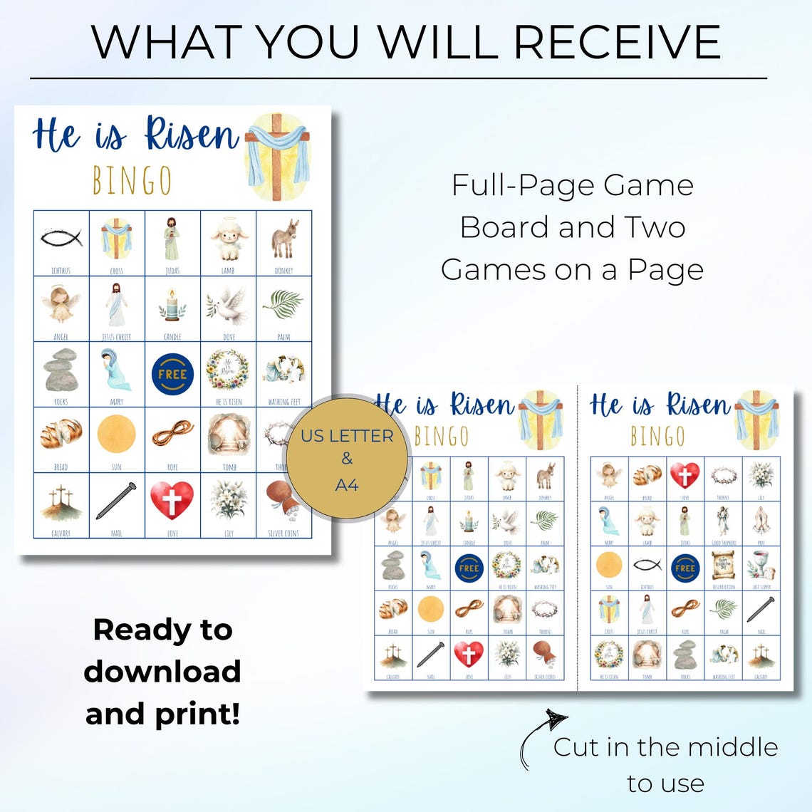 Resurrection Bingo Game, 30 Printable Easter Story Cards, Christian ...