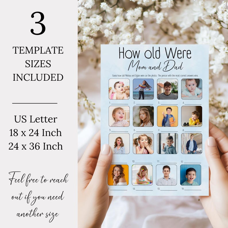 How Old Were Parents to Be Game, Fun Printable Age Guessing Game ...