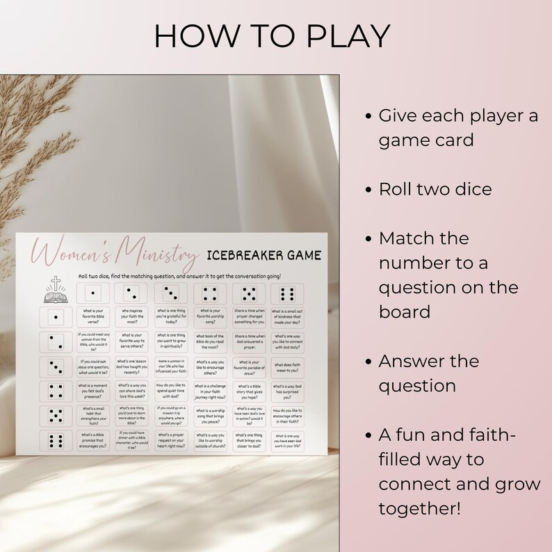 Womens Ministry Icebreaker Game, Fun Printable for Bible Study, Womens ...