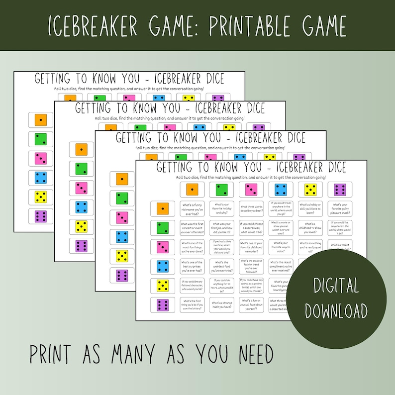 Get to Know You Icebreaker, Printable Bingo Game, Fun Team Building ...