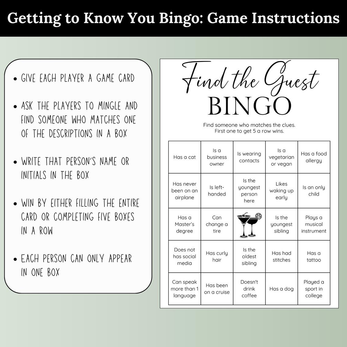 Get to Know You Bingo - Editable & Printable Ice Breaker, Mix and ...