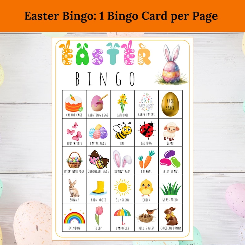 Easter Bingo, 30 Printable Easter Bingo Cards, Fun Easter Party Game ...