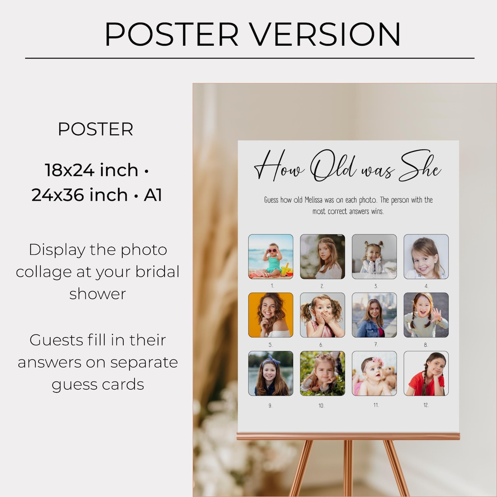 How Old Was She Bridal Shower Game, Printable Guess the Age Activity ...