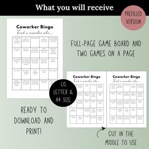 Coworker Bingo Printable, Team Building Game, Fun Office Activity ...