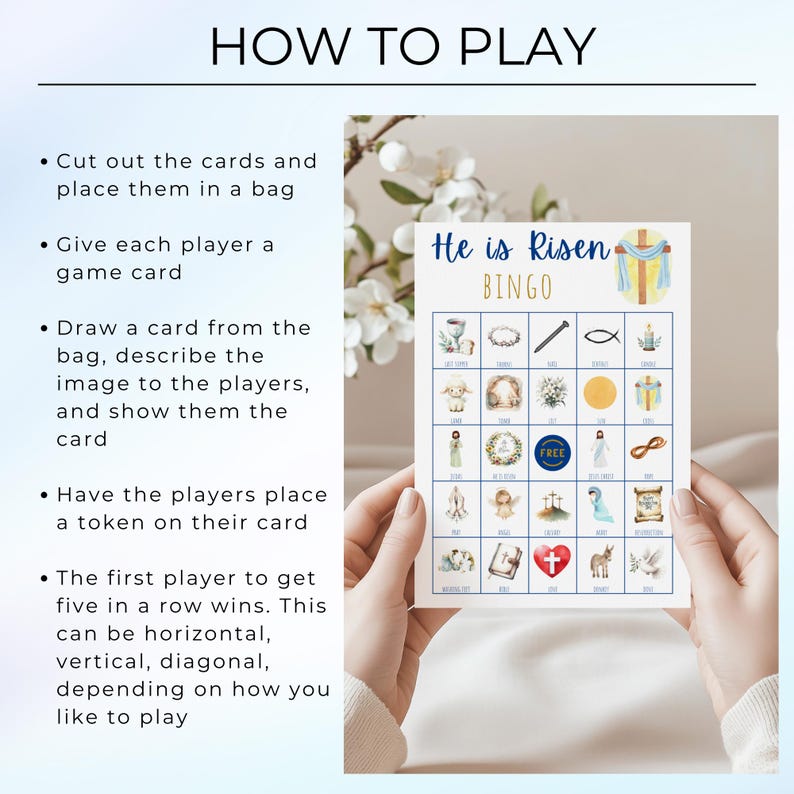 Resurrection Bingo Printable, 50 Easter Bible Bingo Cards, Christian ...