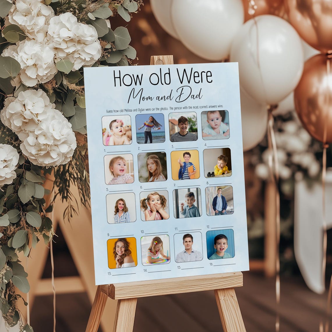 How Old Were Parents to Be Game, Fun Printable Age Guessing Game ...