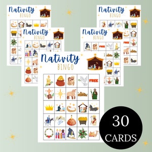 Nativity Bingo Printable, Christian Christmas Game, Fun Bible Activity ...