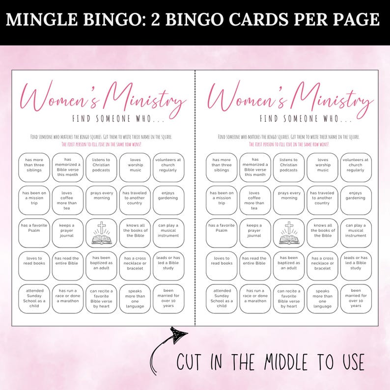 Women's Ministry Find the Guest Bingo, Find Someone Who Bingo ...