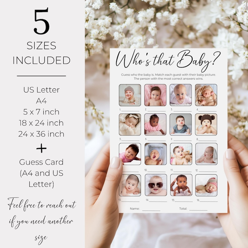 Who's That Baby Photo Game, Printable Guess Who Baby Shower Game ...