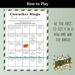 Coworker Bingo Printable – Ice Breaker, Get to Know You, Find Someone ...