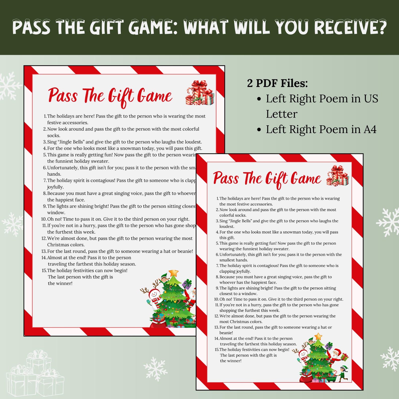 Pass the Gift Game: Christmas Gift Exchange With Poems, White Elephant ...