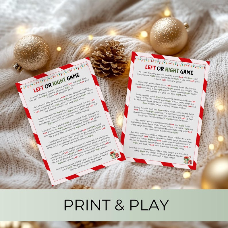 Left Right Poem - Fun Printable Christmas Gift Exchange Game for ...