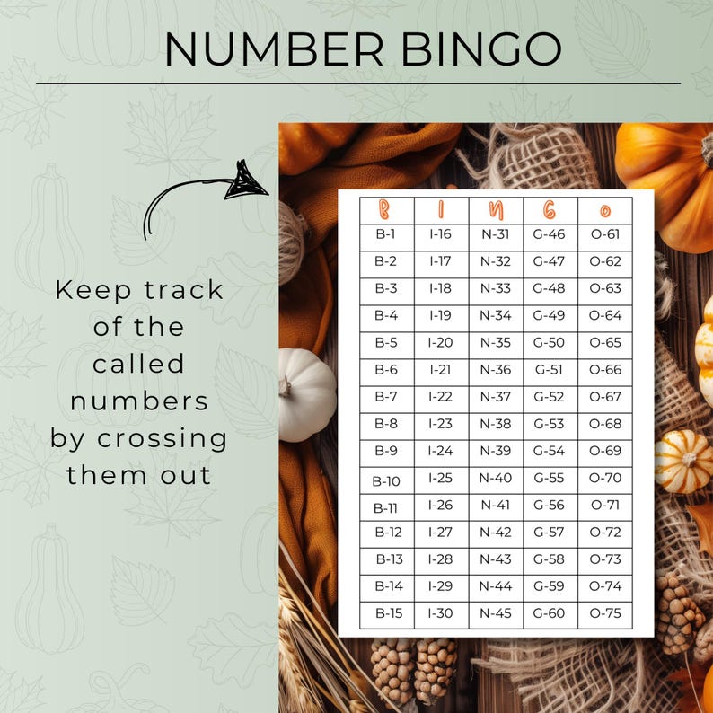 Thanksgiving Number Bingo, 30 Printable Cards, Fun Friendsgiving Game ...