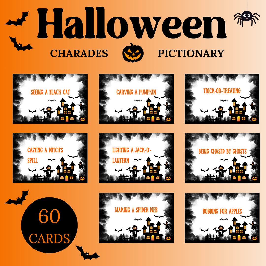 Halloween Charades, Printable Game for Kids, Teens & Adults, Fun Ice ...