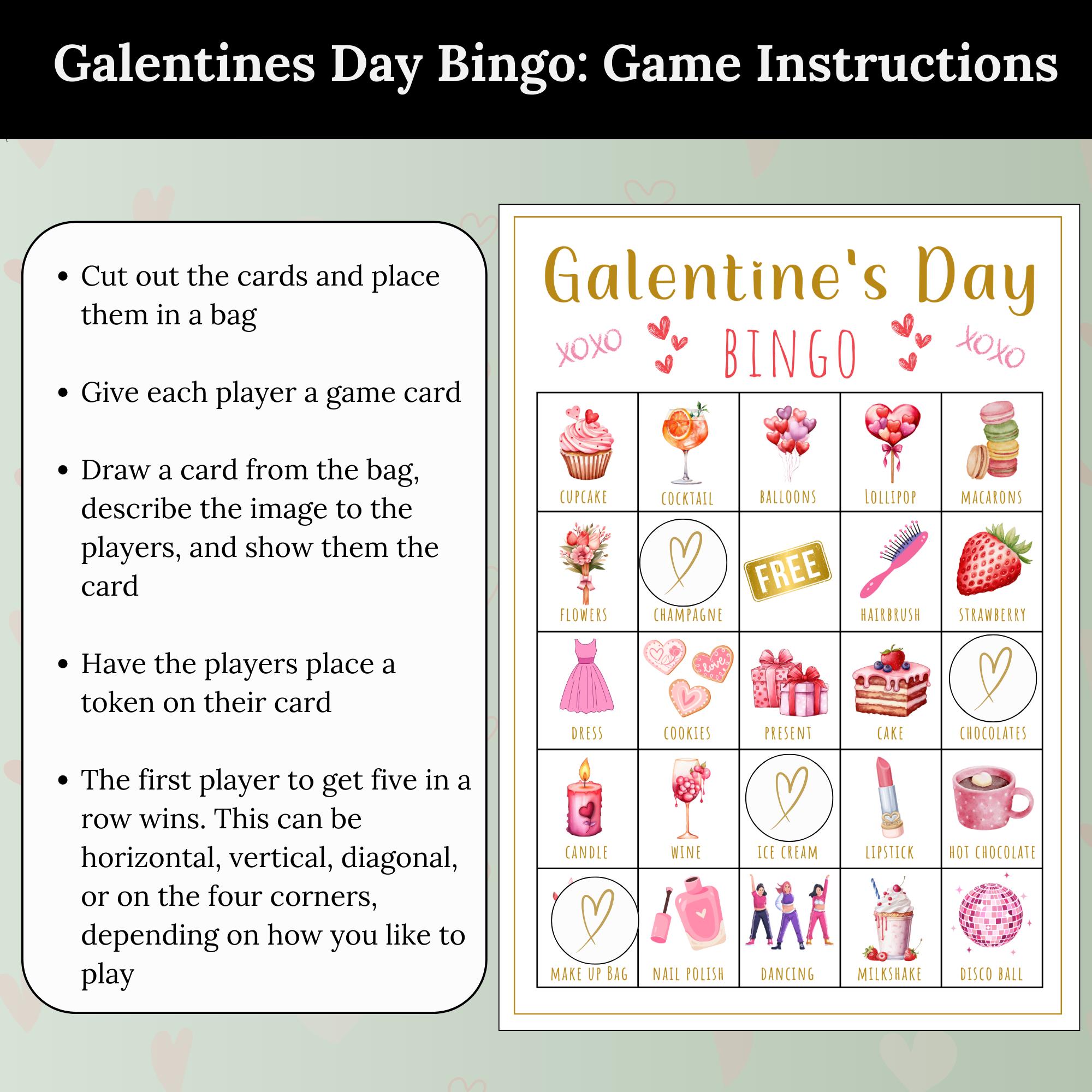 Galentines Day Bingo, Printable Galentines Game, 30 Unique Cards - Fun ...