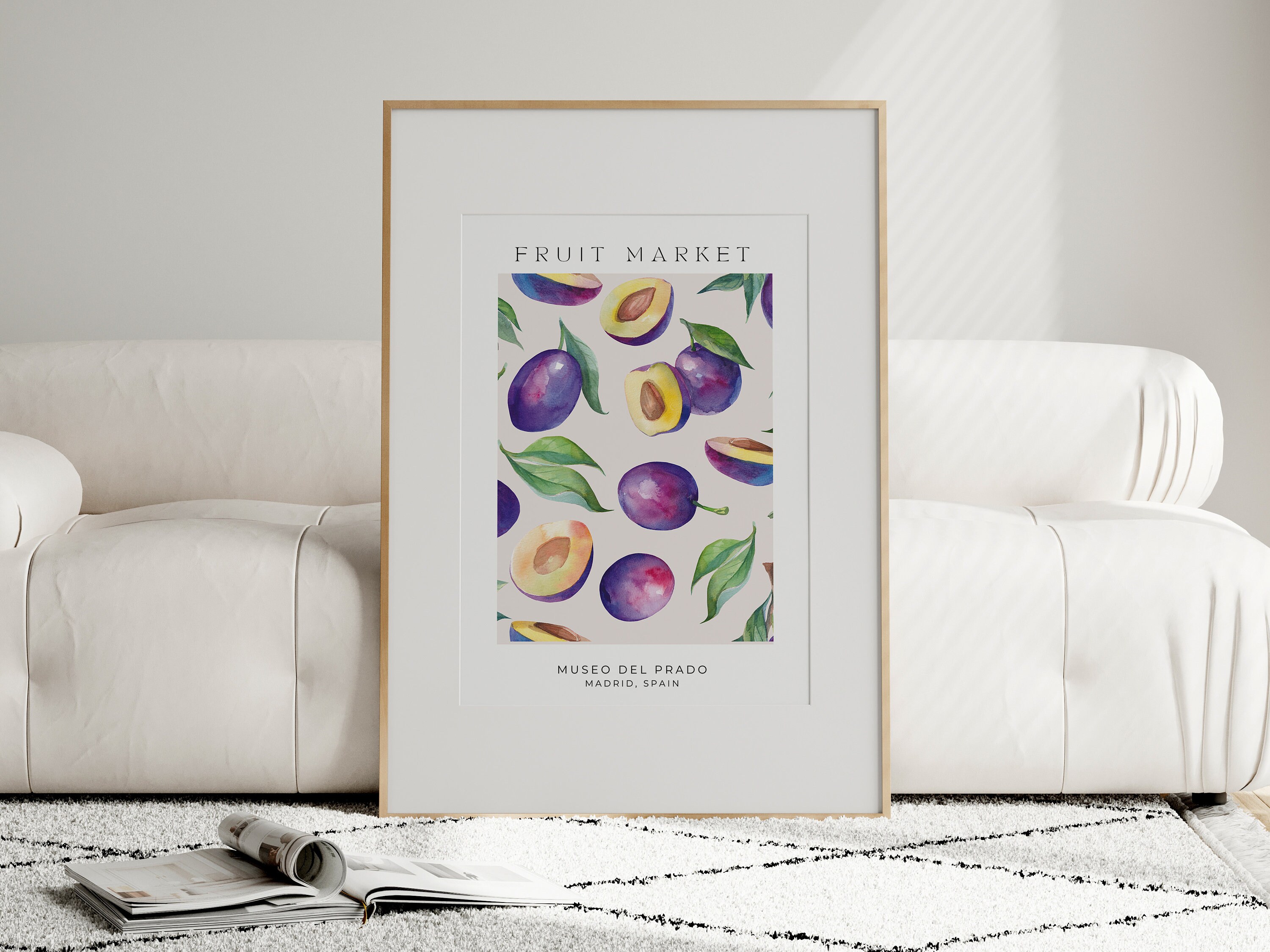 Plum Wall Art Fruit Print Digital Download Retro Wall Art Printable ...