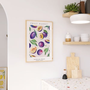 Plum Wall Art Fruit Print Digital Download Retro Wall Art Printable ...