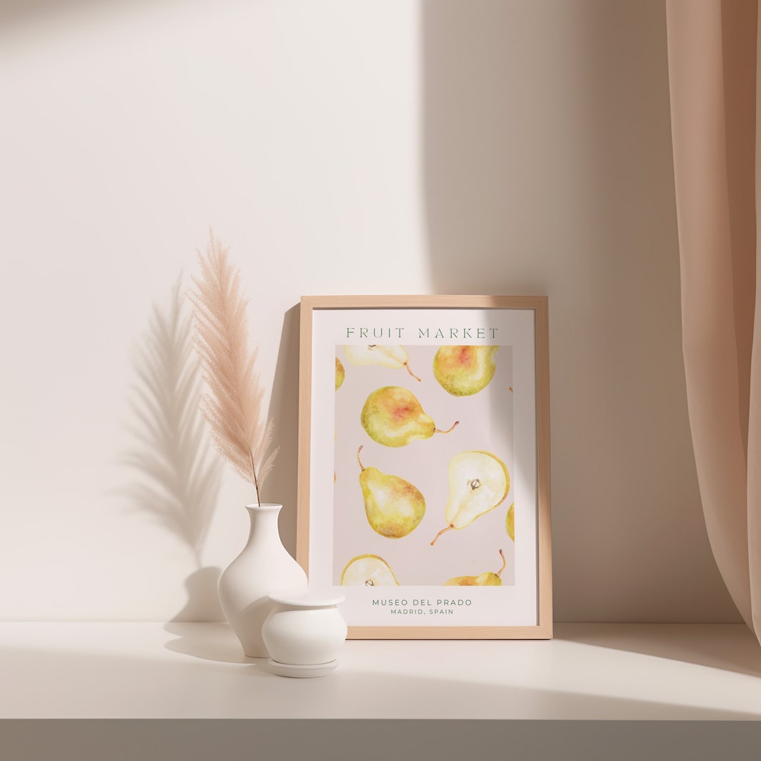 Pear Wall Art Fruit Print Digital Download Retro Wall Art Printable ...