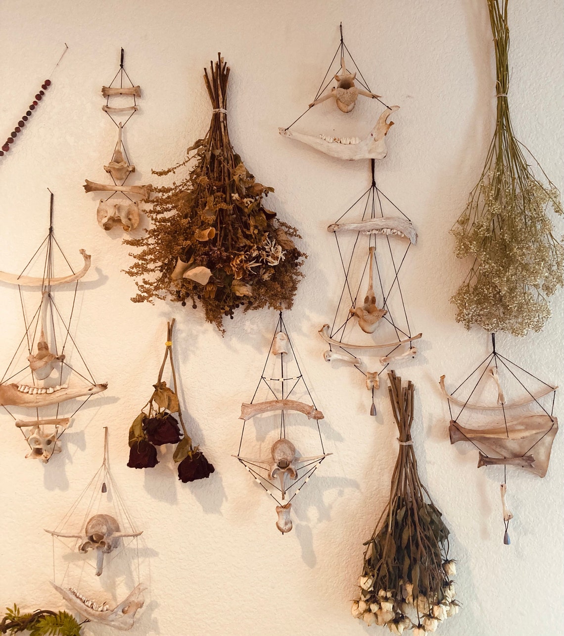Real Animal Bone Wall Art. Natural Bone. Witchcore. Handmade Art ...