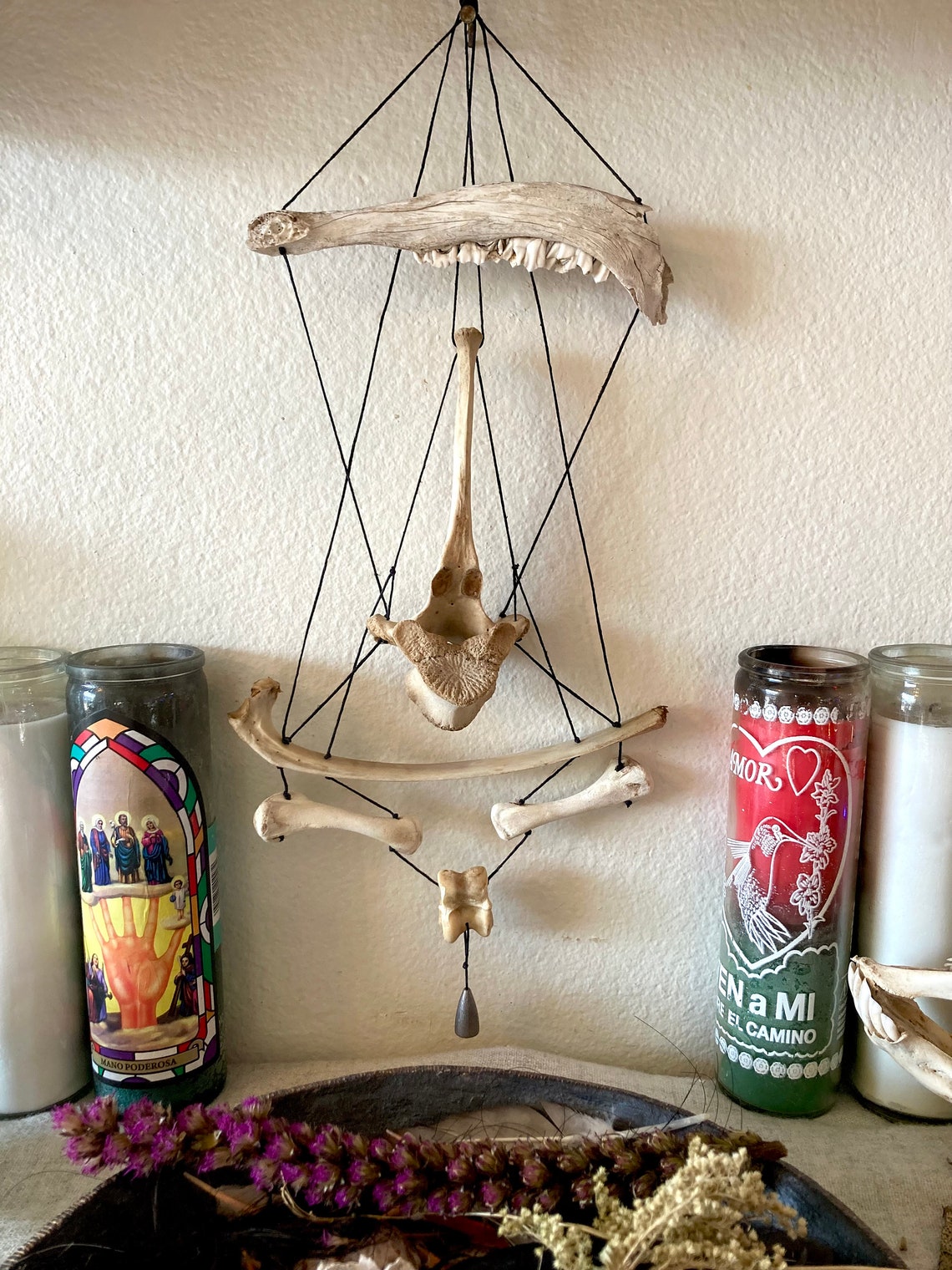 Real Animal Bone Wall Art. Natural Bone. Witchcore. Handmade Art ...