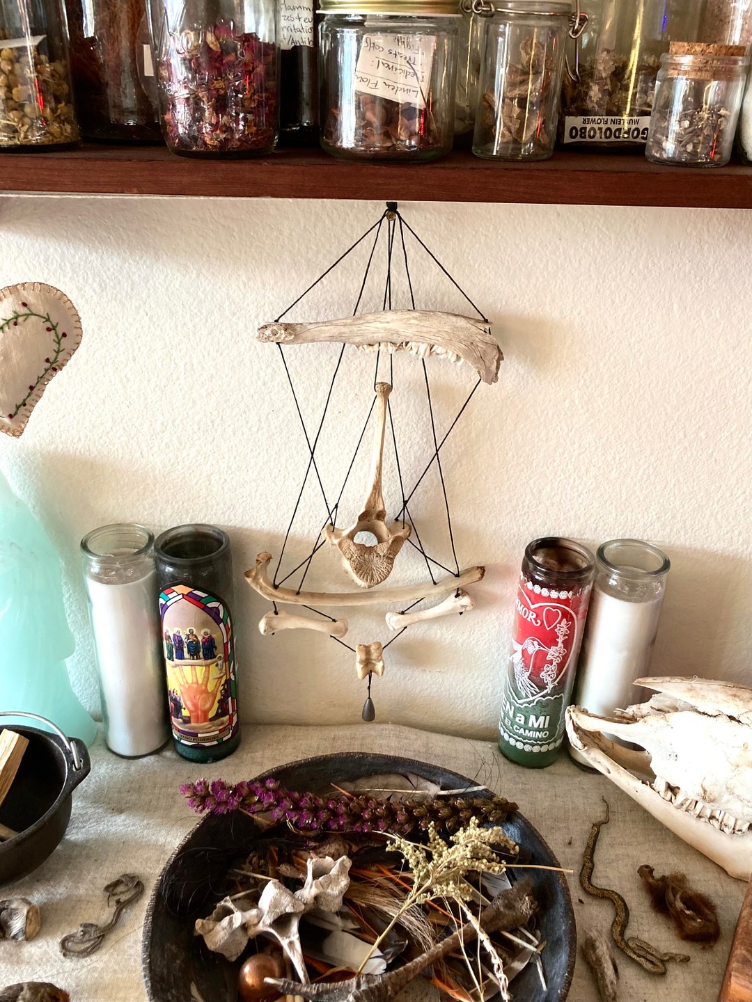 Real Animal Bone Wall Art. Natural Bone. Witchcore. Handmade Art ...