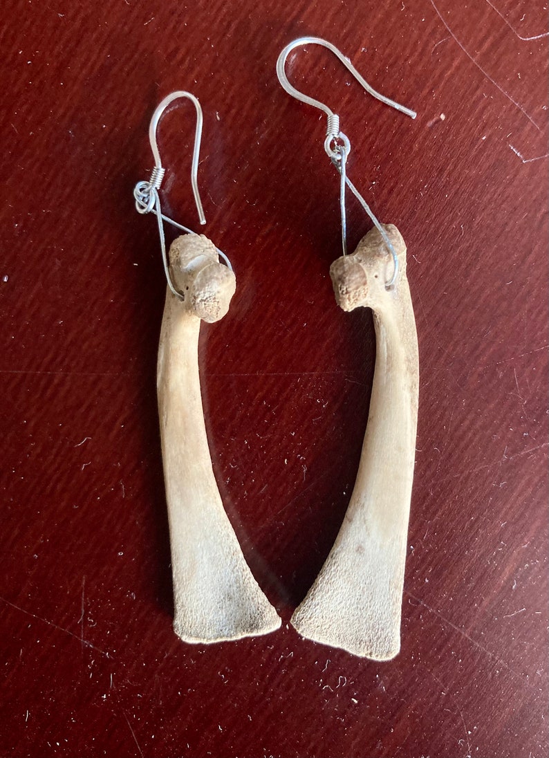 Rib Bone Dangle Earrings. Real Bone Earrings. Handmade Jewelry. - Etsy