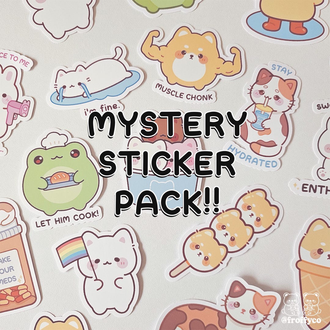Kawaii Cute Mystery Stickers Grab Bag Cute Sticker Bundle Pack, Kawaii ...