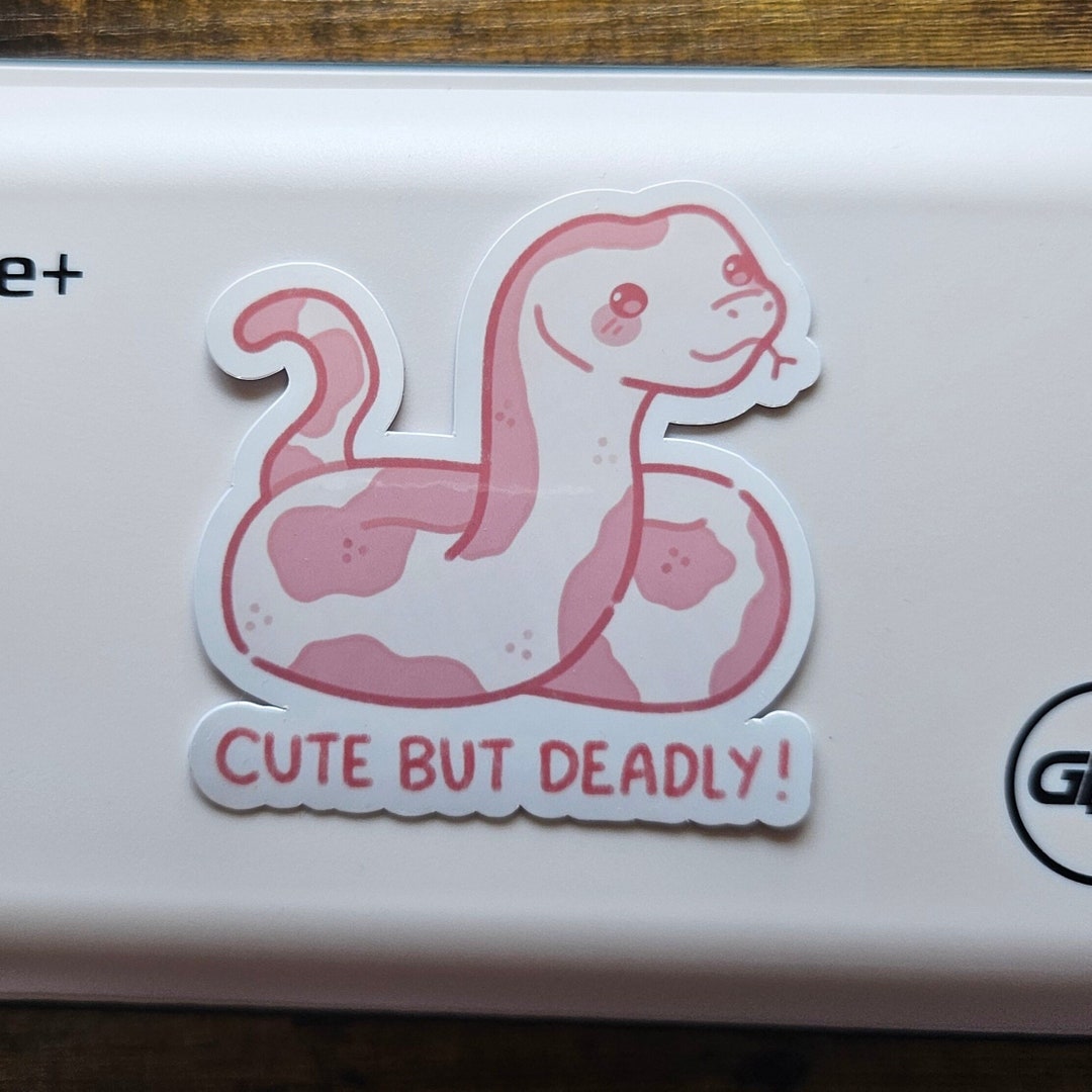 Cute but Deadly Pink Snake Vinyl Sticker Water Resistant Die Cut ...