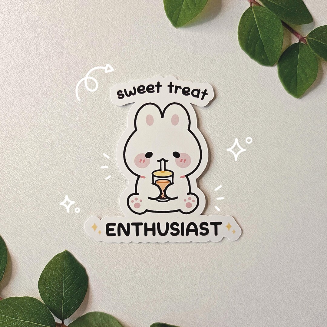 Bunny Sweet Treat Meme Vinyl Sticker, Cute Funny Meme Bunny Sticker ...