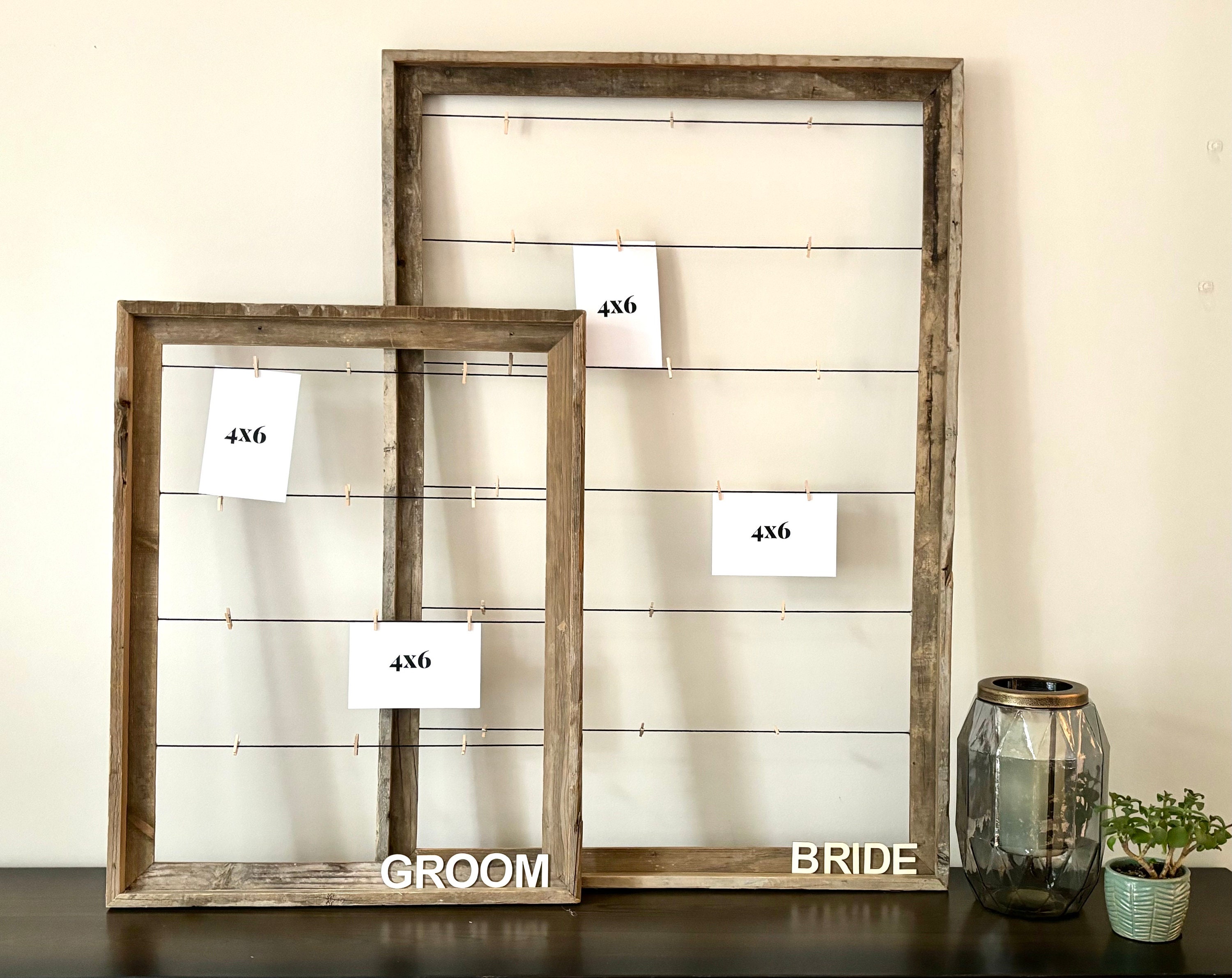 Photo Display Frame for Wedding Reception Picture Display for Bride and ...