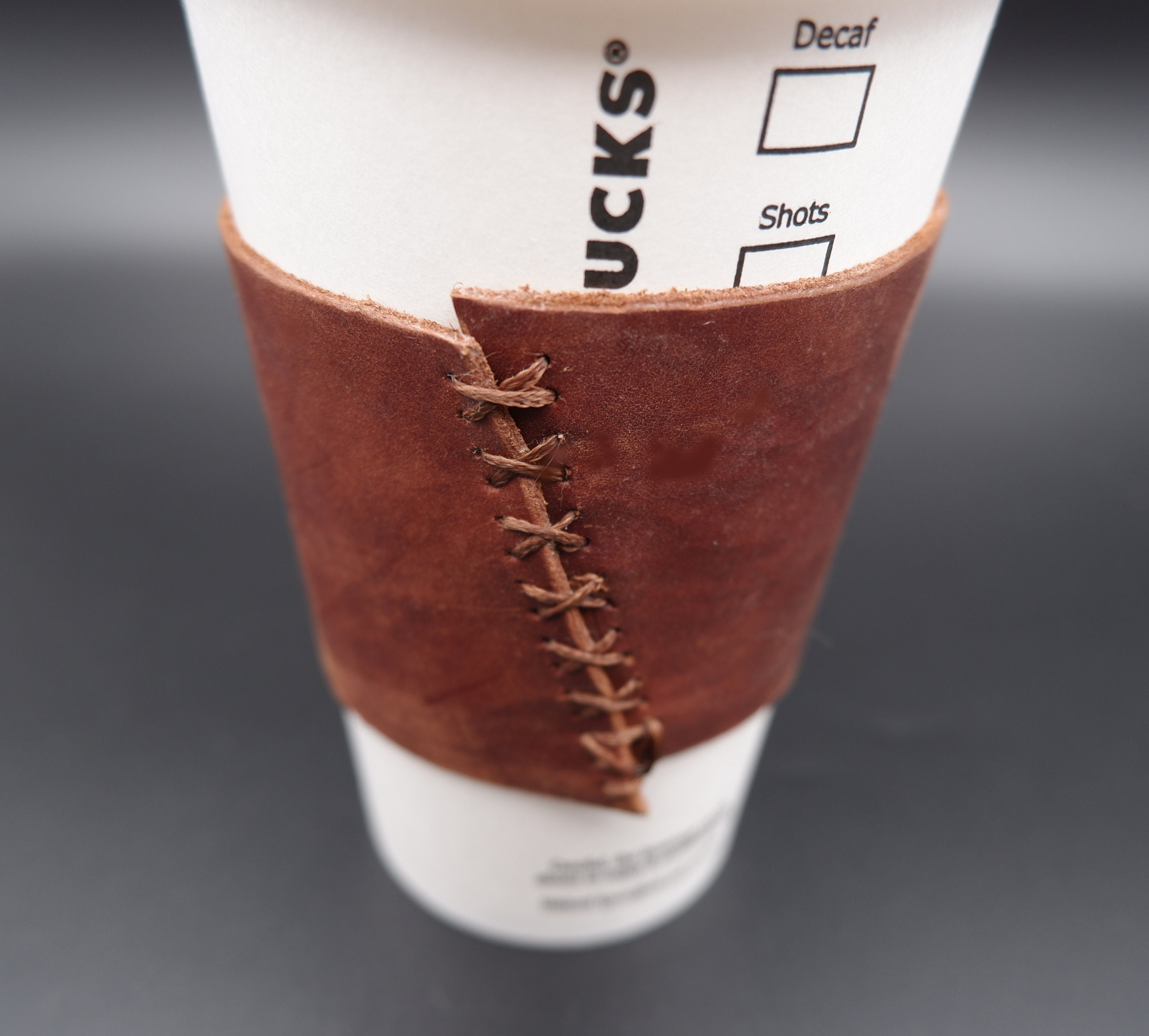 Personalized Leather Cup Sleeve, Customize Initials Leather Cup Holder ...