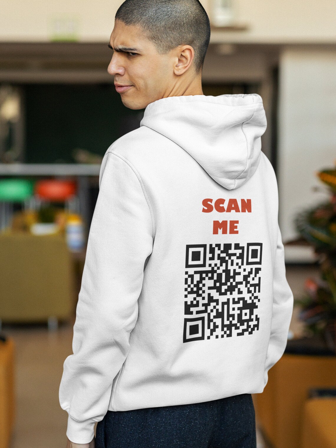 Personalized QR Code Scan Me Unisex Hoodie/viral Hoodie/scan Me Social ...