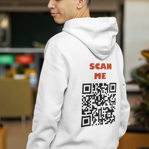 Personalized QR Code Scan Me Unisex Hoodie/viral Hoodie/scan Me Social ...