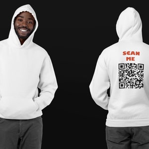 Personalized QR Code Scan Me Unisex Hoodie/viral Hoodie/scan Me Social ...