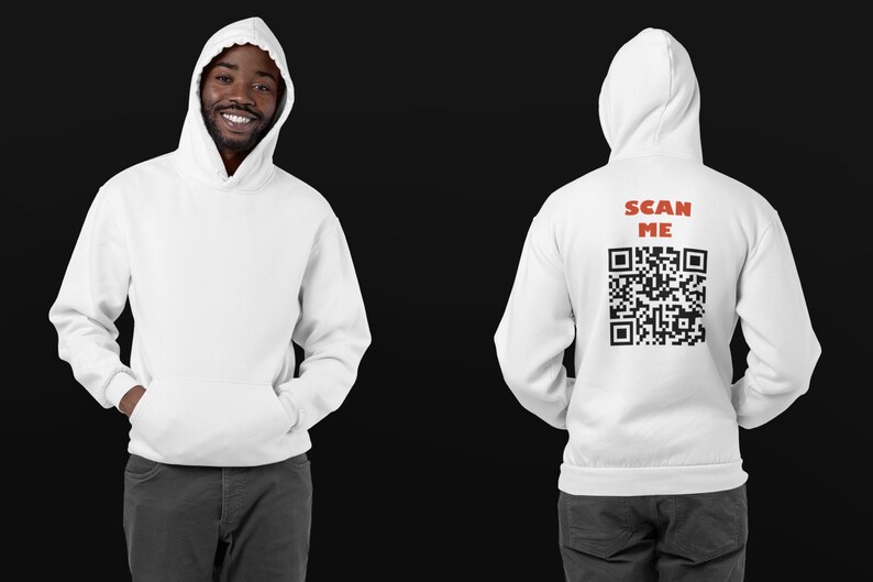 Personalized QR Code Scan Me Unisex Hoodie/viral Hoodie/scan Me Social ...
